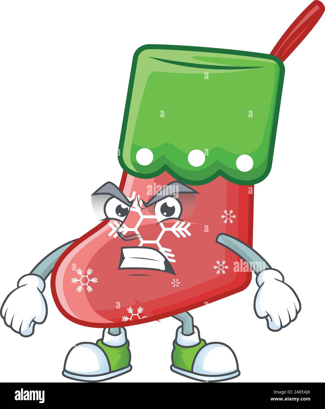 Santa socks cartoon character style with angry face Stock Vector Image ...