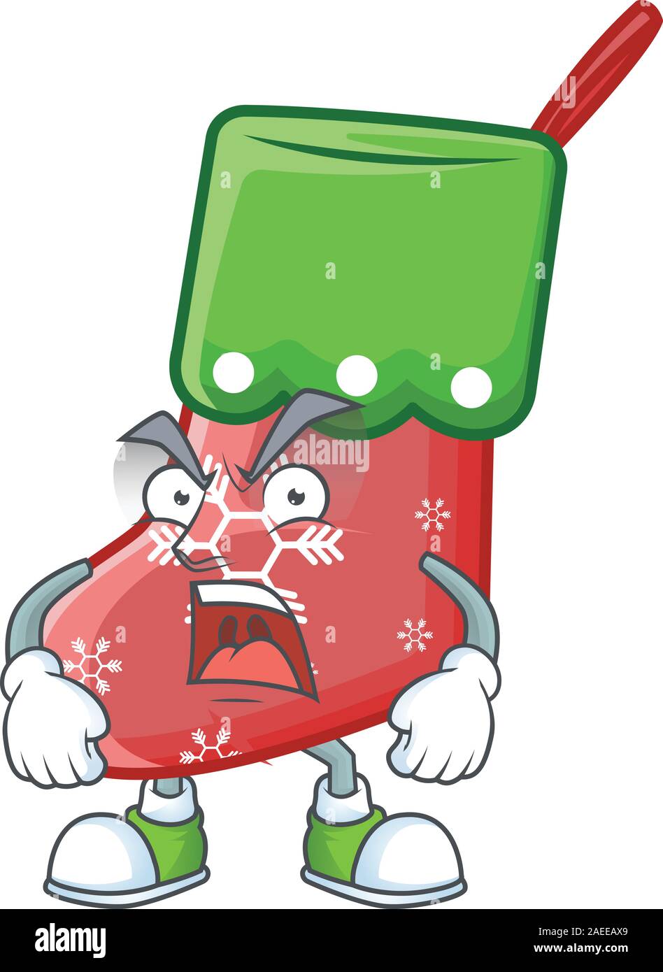 Mascot of angry santa socks cartoon character design Stock Vector Image ...