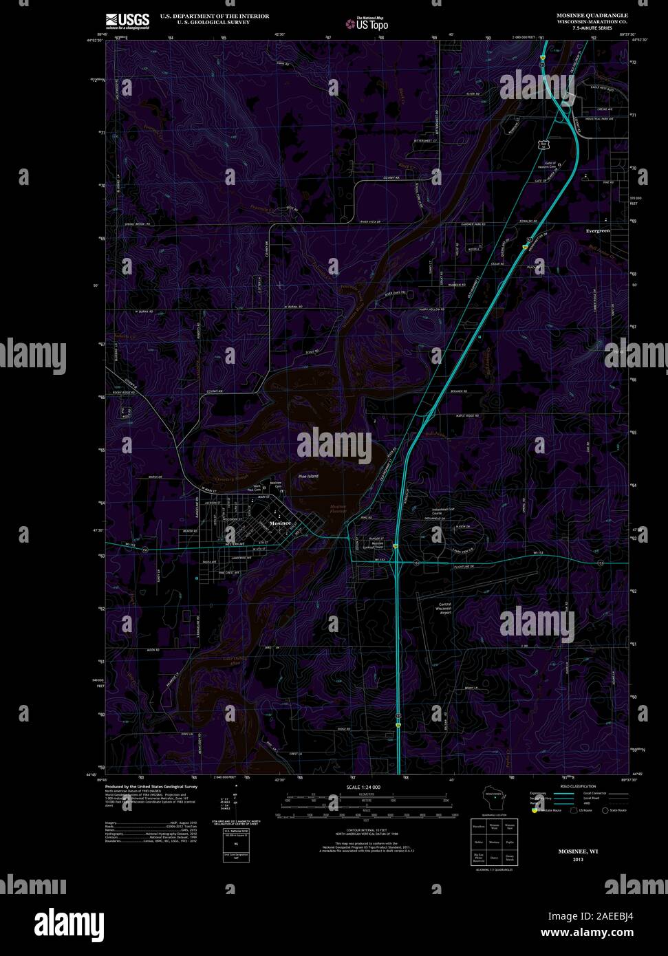 Map of mosinee hi-res stock photography and images - Alamy