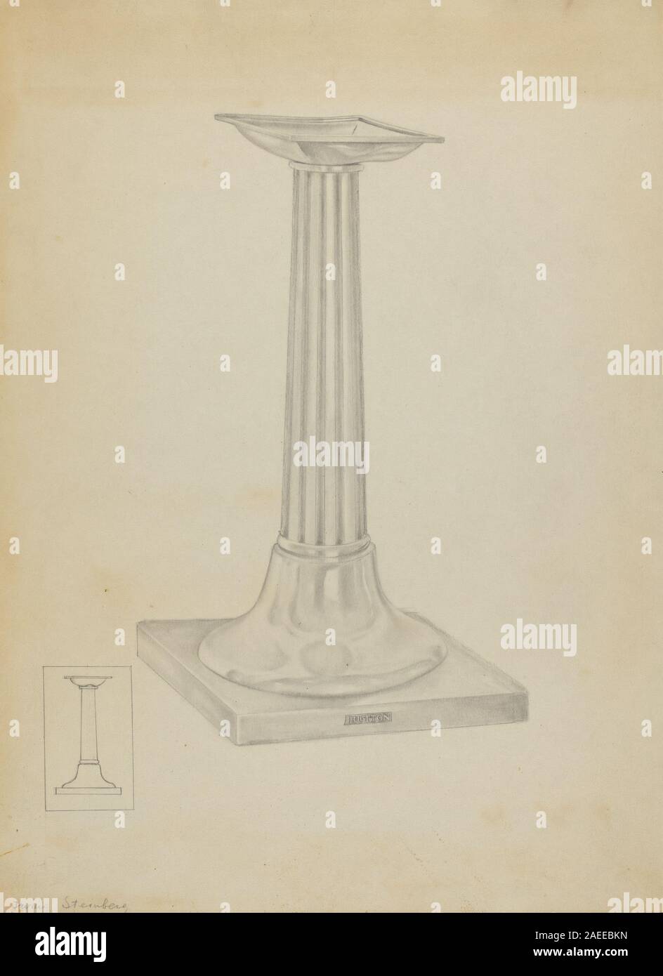 A silver candle stand made by Isidore Steinberg circa 1936, featuring ...