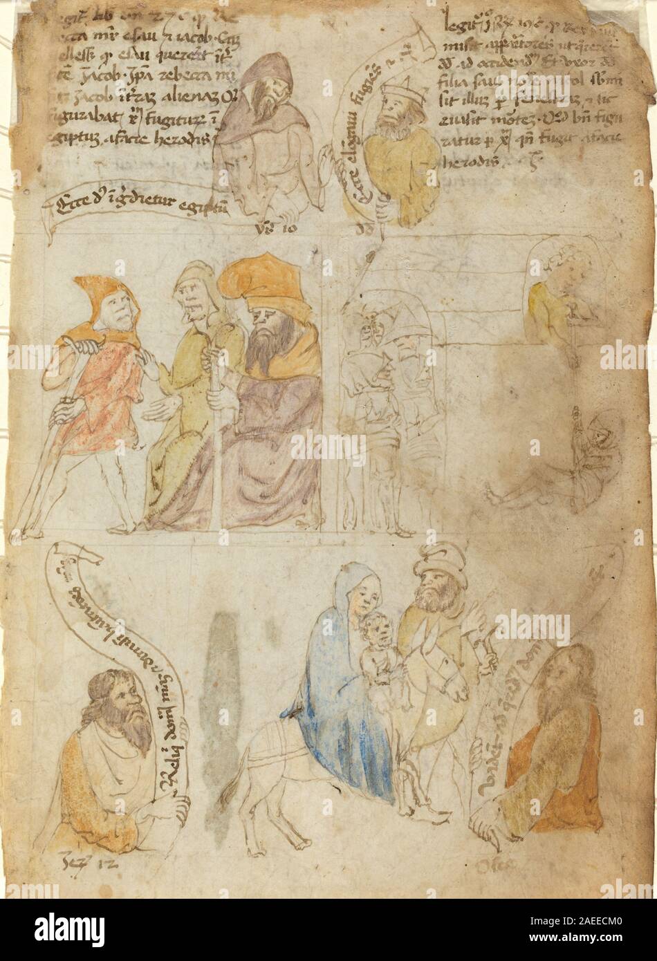Italian 15th Century, The Flight into Egypt (recto), early 15th century ...