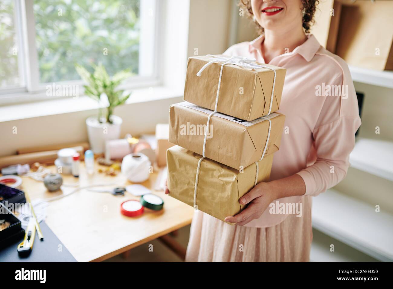 Stack of parcels hi-res stock photography and images - Alamy