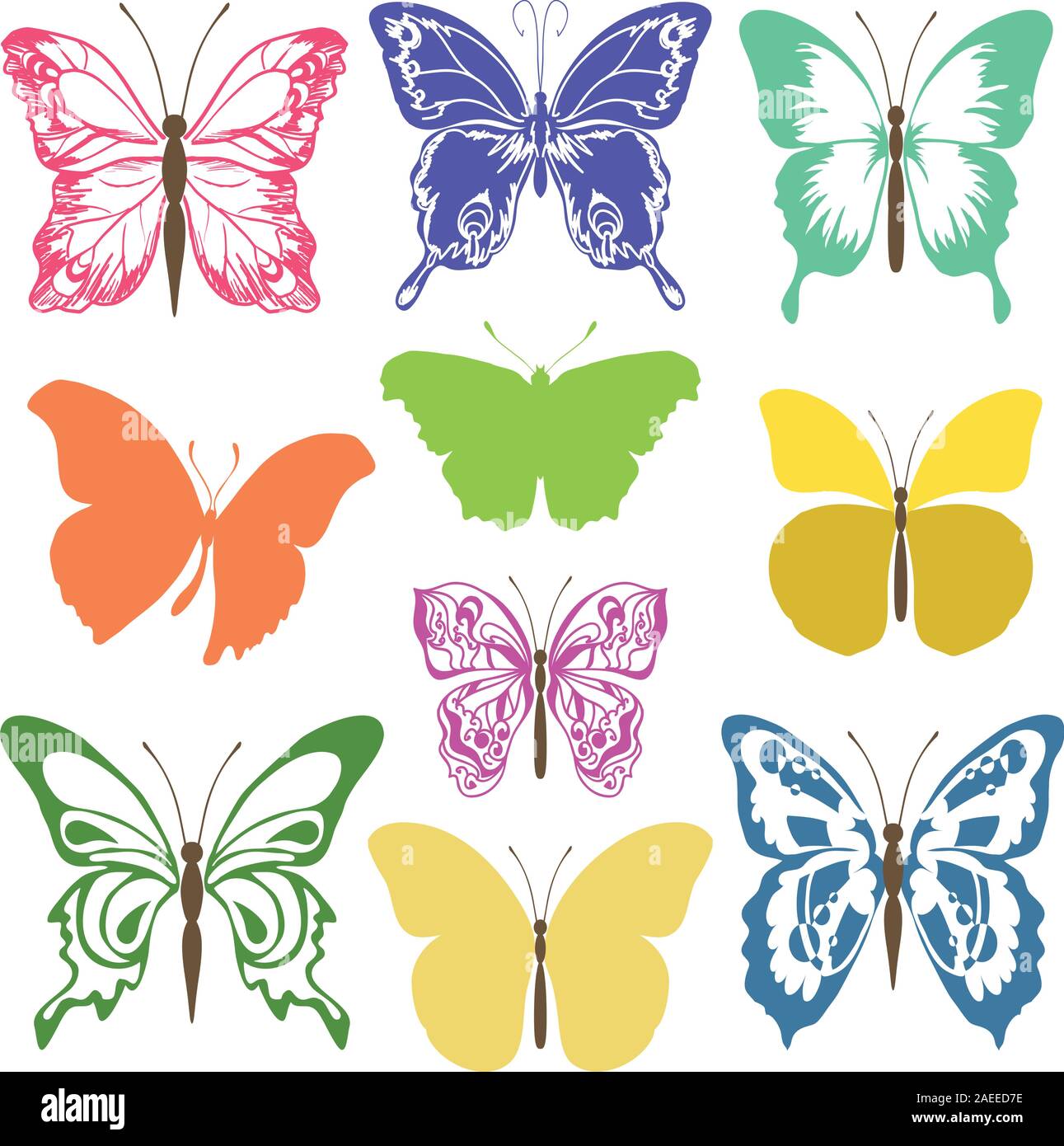 Butterflies decoration art Stock Vector Image & Art - Alamy