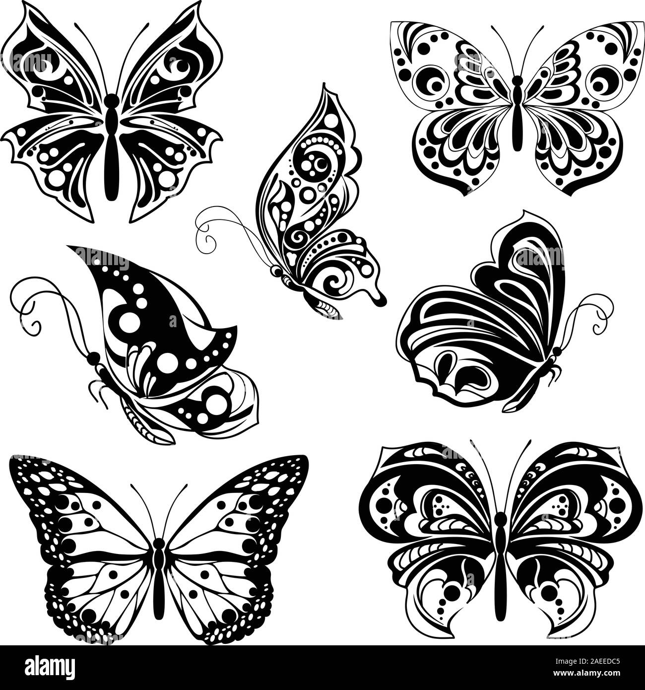 Butterflies decoration art Stock Vector Image & Art - Alamy