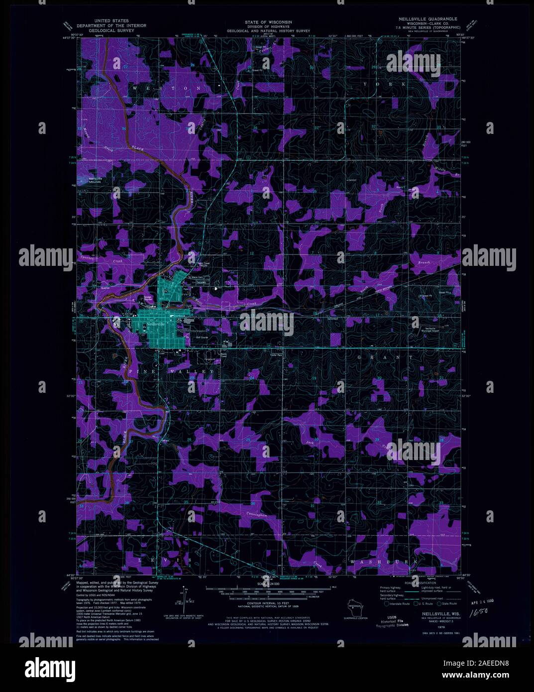 Neillsville map hi-res stock photography and images - Alamy