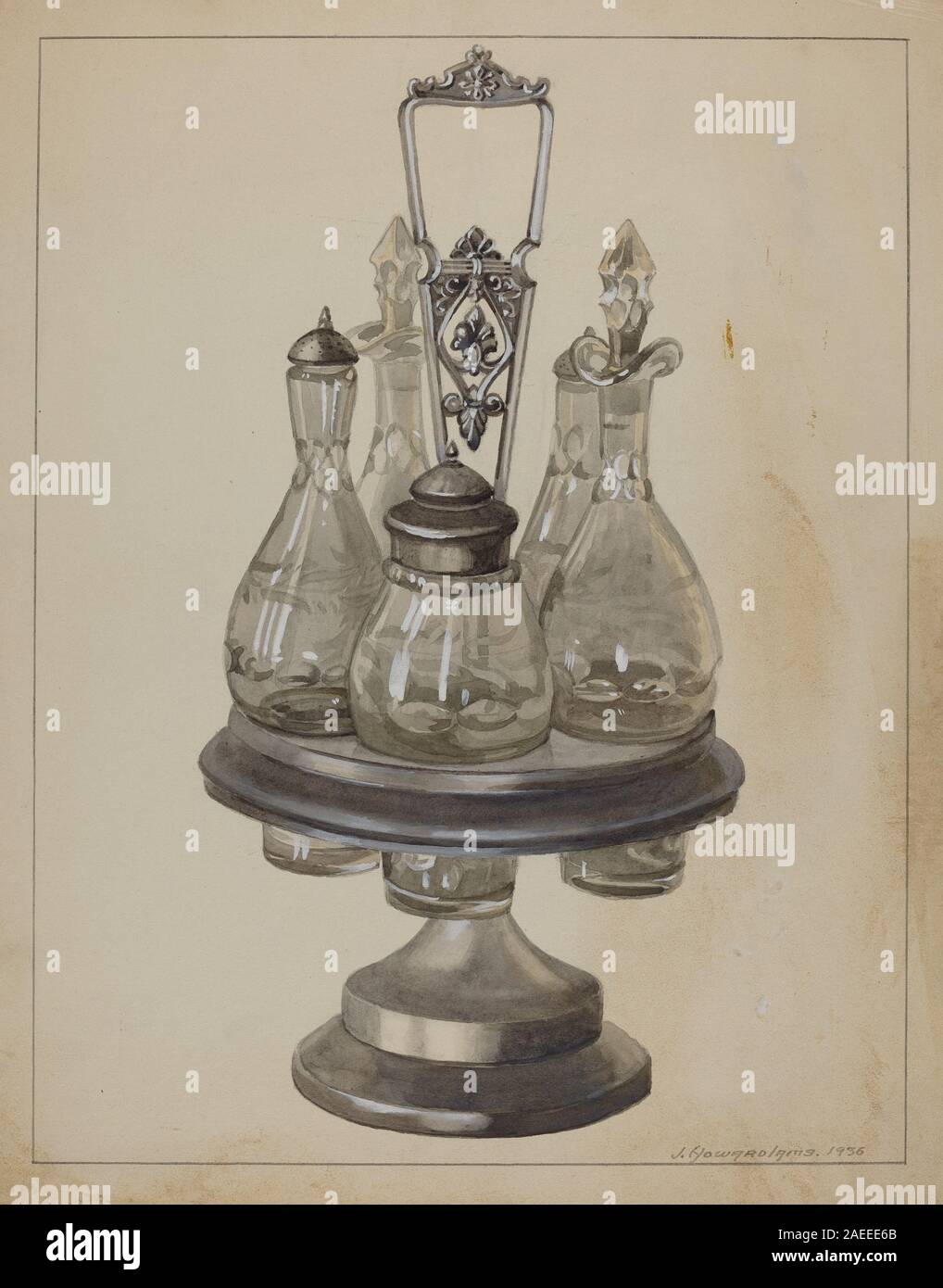 J Howard Iams, Pewter Caster, 1936 Pewter Caster; 1936date Stock Photo ...