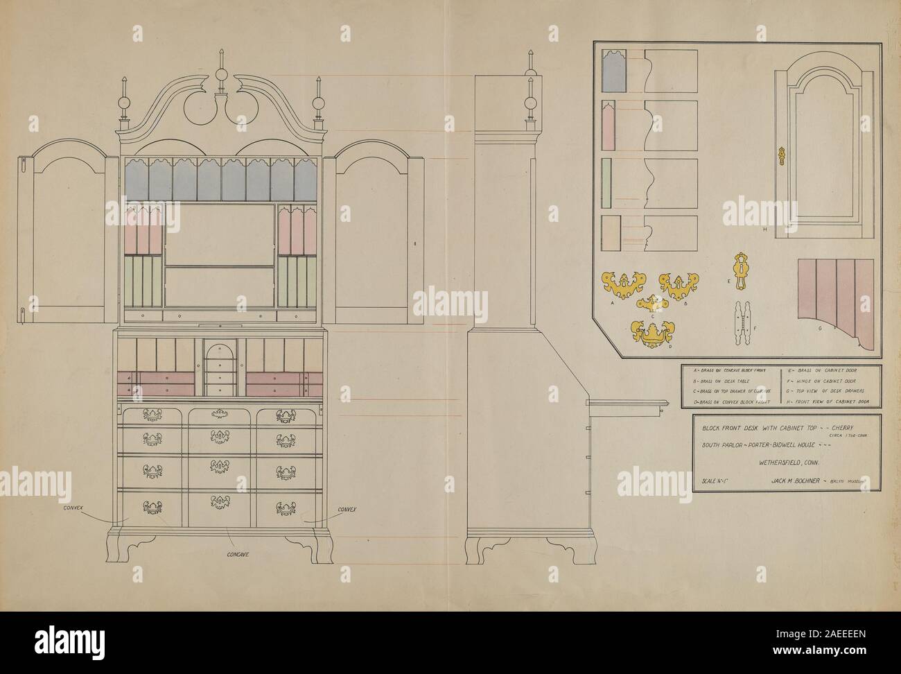Jack Bochner, Block Front Desk with Cabinet Top, 1935-1942 Block Front ...
