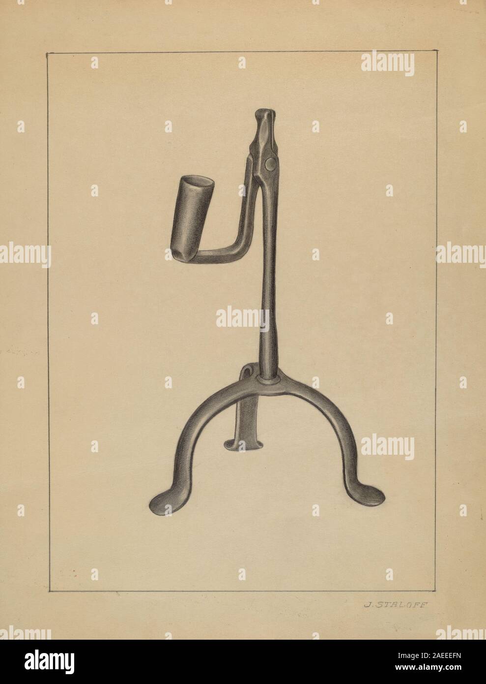 Jack Staloff, Candle and Rush Light Holder, c 1936 Candle and Rush ...