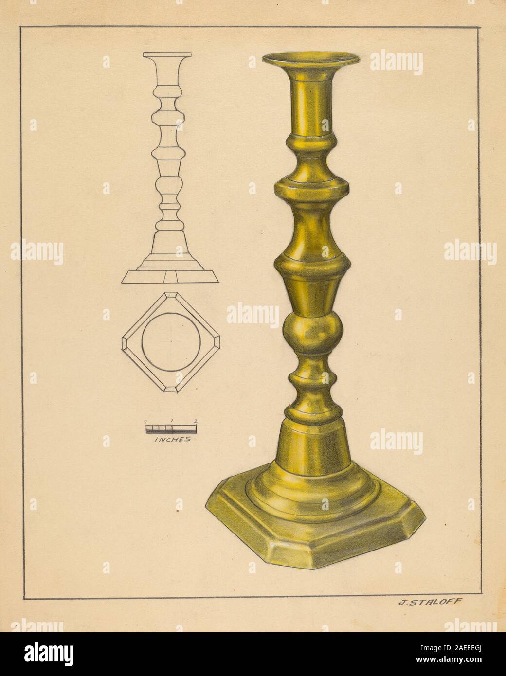 Jack Staloff, Candlestick, c 1936 Candlestick; circa 1936 date Stock ...