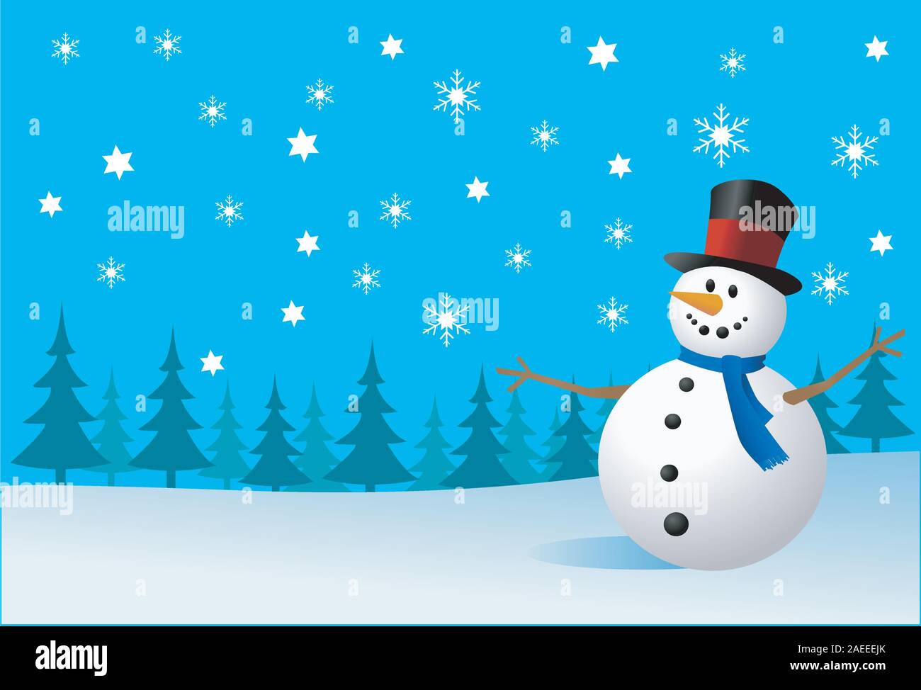 Snowman, vector illustration Stock Vector Image & Art - Alamy