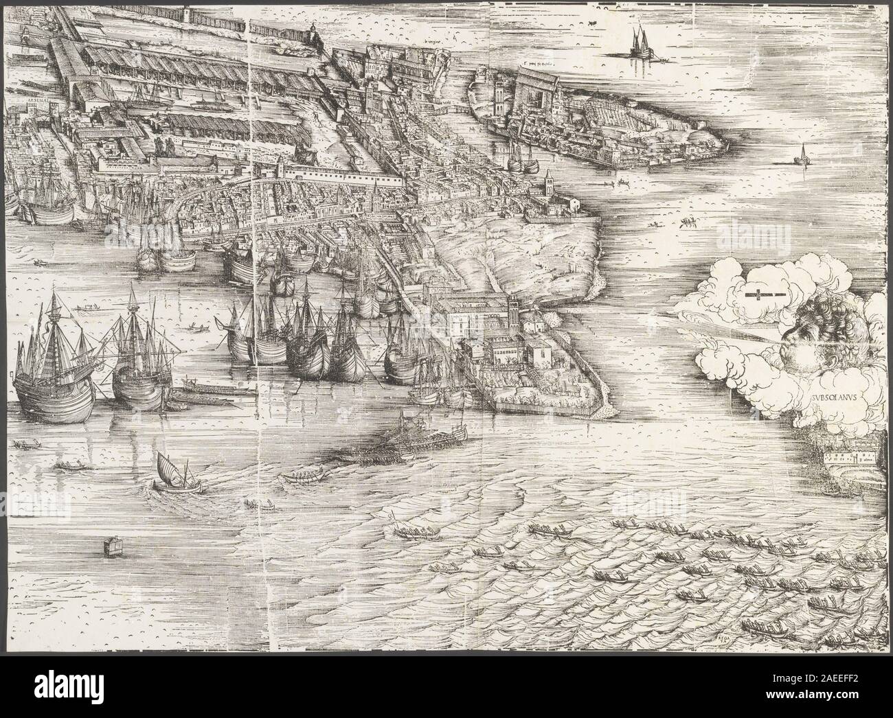 View of Venice, 1500 by Jacopo de' Barbari, depicts urban canals ...