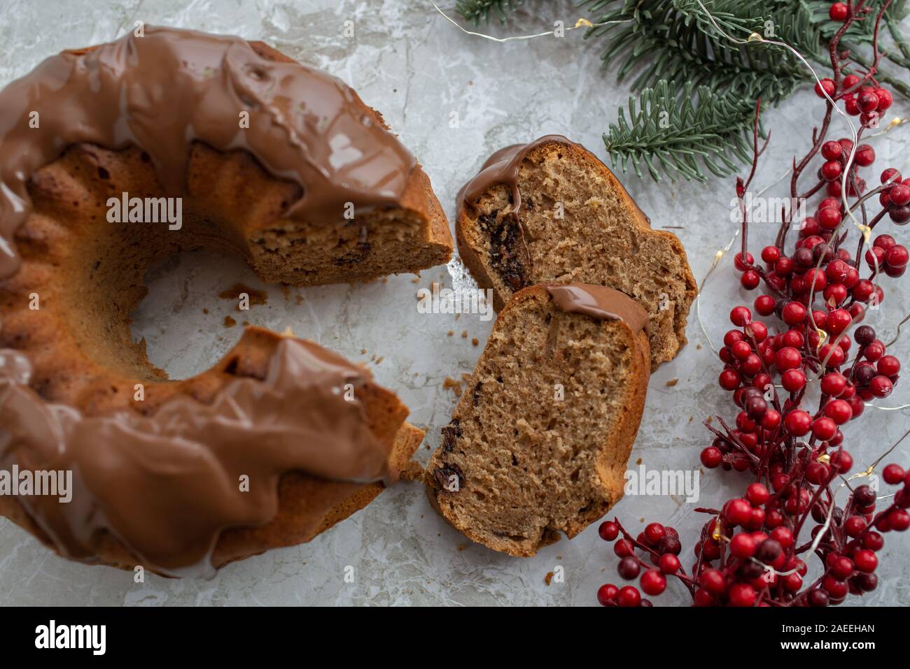 Christmas Sponge Cake Stock Photo - Alamy