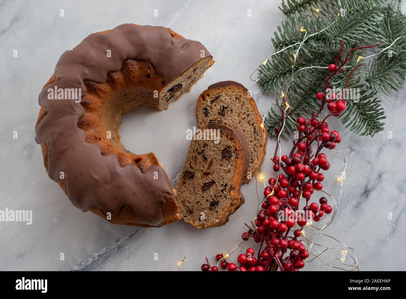 Christmas Sponge Cake Stock Photo - Alamy