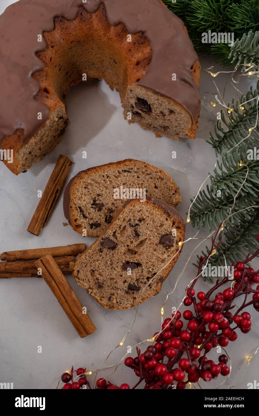 Christmas Sponge Cake Stock Photo - Alamy