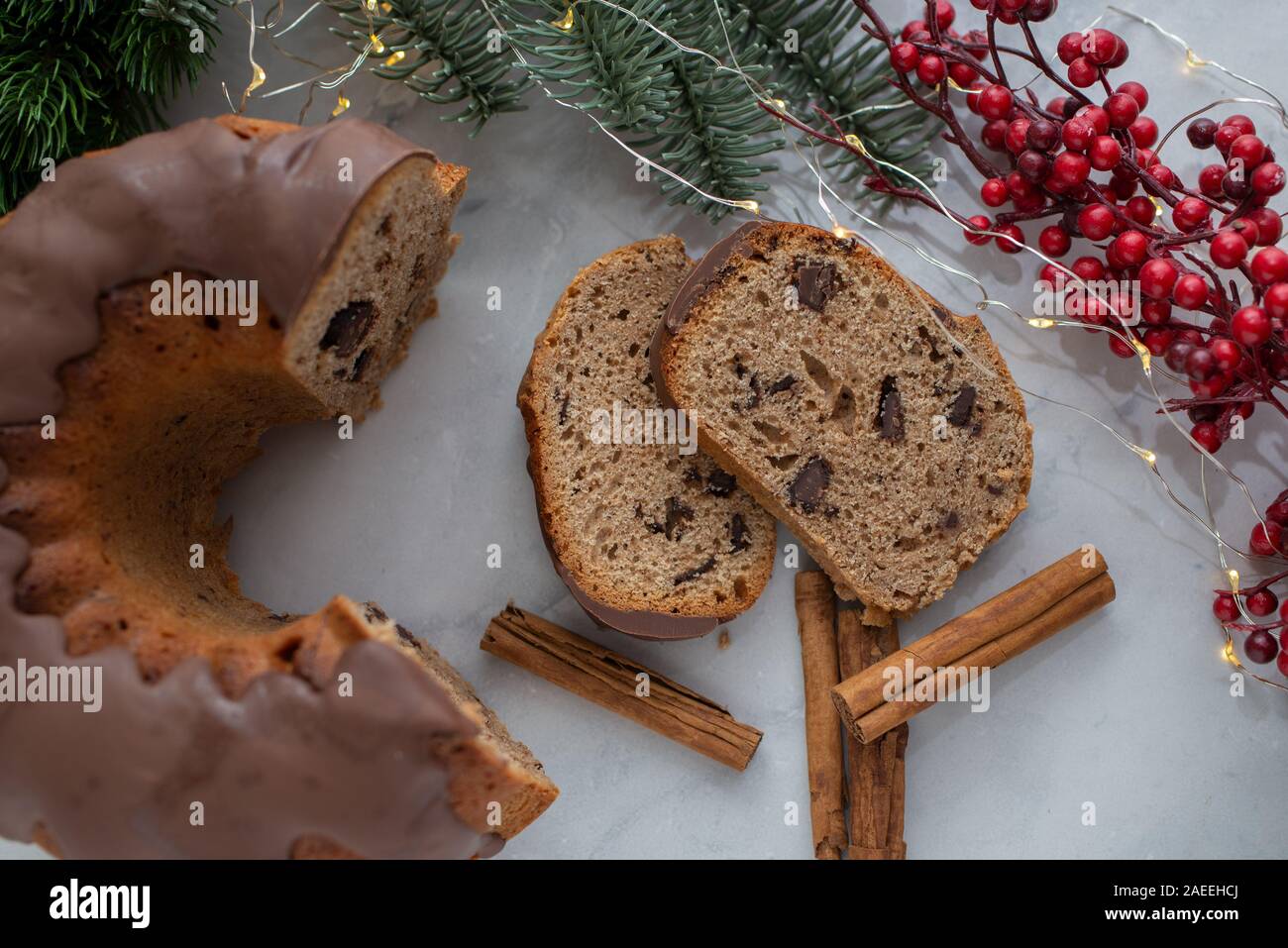 Christmas Sponge Cake Stock Photo - Alamy