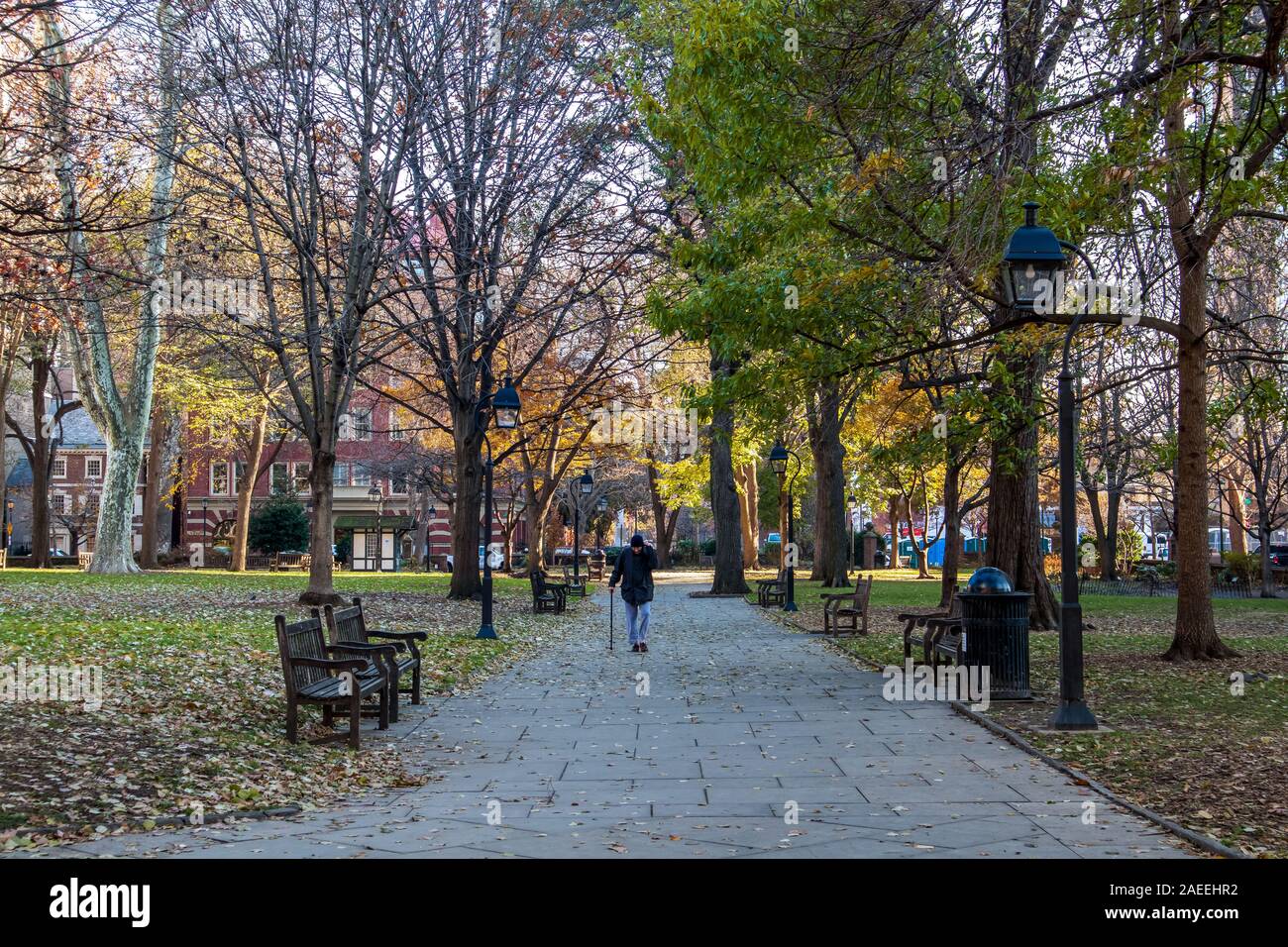 Philadelphia, Pennsylvania - November 25, 2019: Old man walking on ...