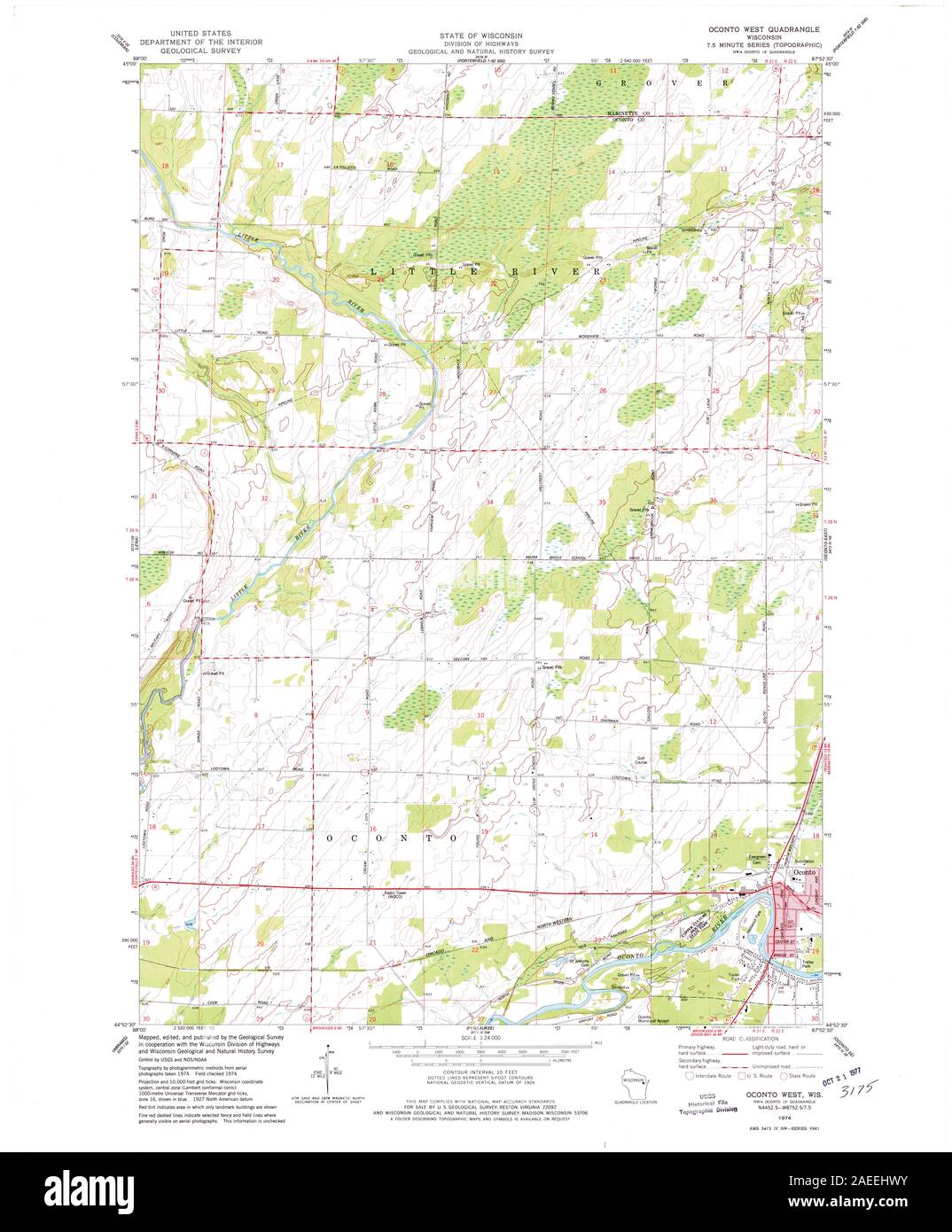 Map of oconto hi-res stock photography and images - Alamy
