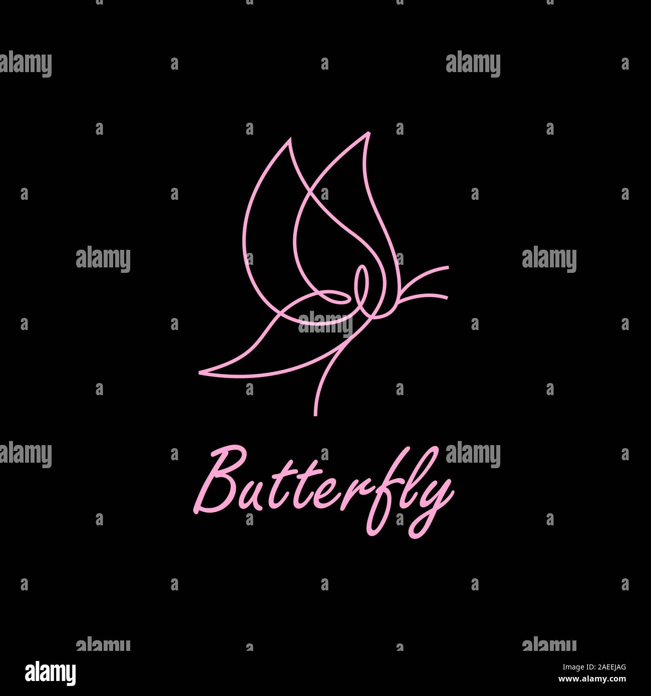 Line art Butterfly, Simple and elegant butterfly logo design Stock ...