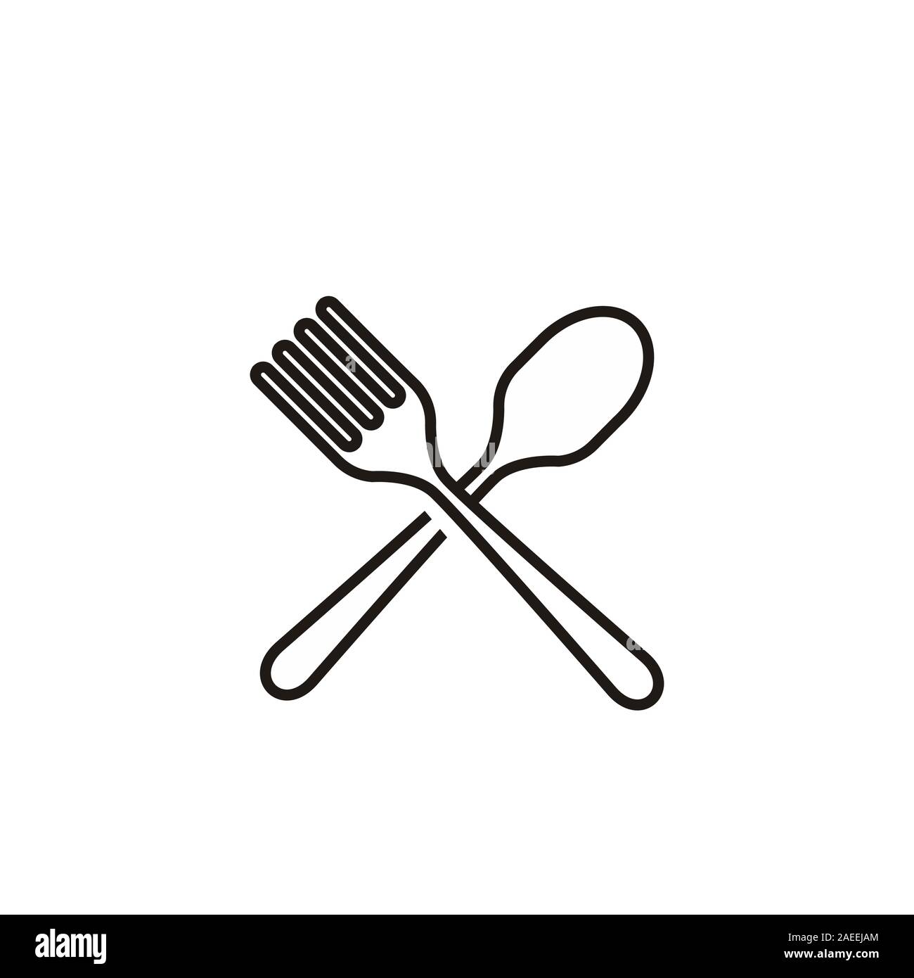 Crossed spoon and fork for restaurant logo design Stock Vector Image & Art - Alamy