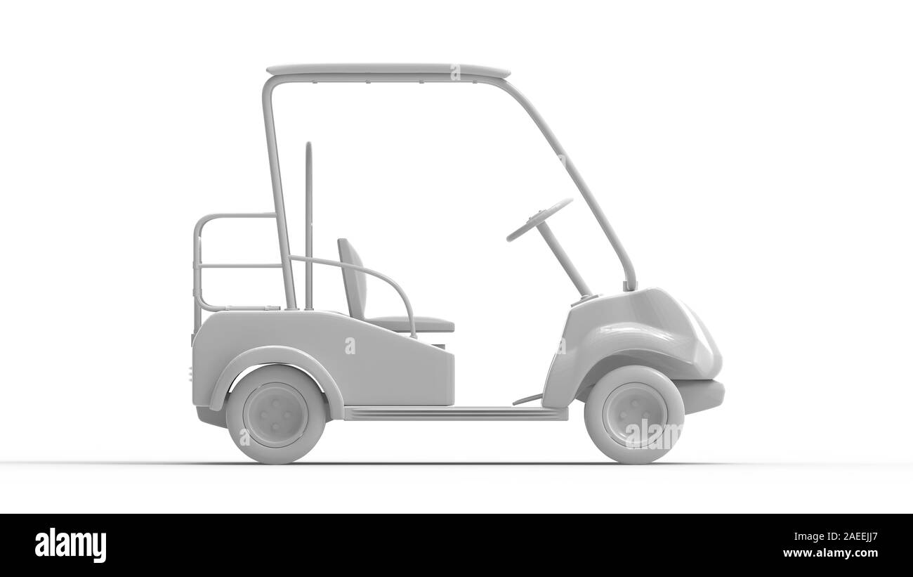 3d rendering of a white golf cart isolated in a studio background Stock ...