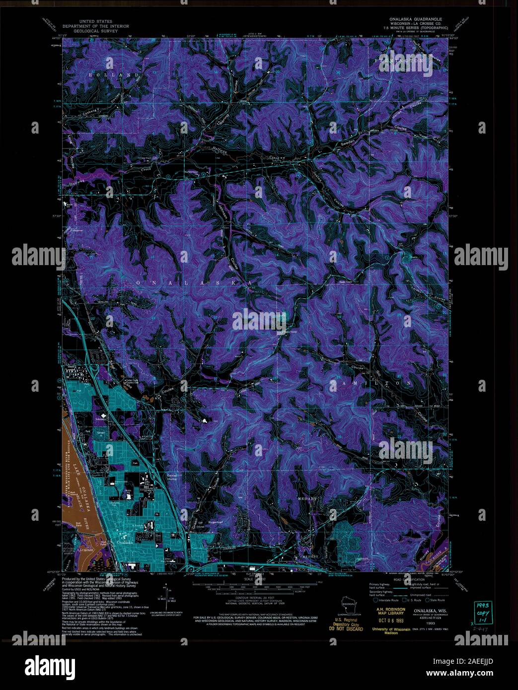 Map of onalaska hi-res stock photography and images - Alamy