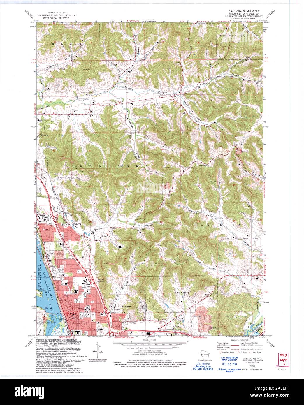 Onalaska map hi-res stock photography and images - Alamy