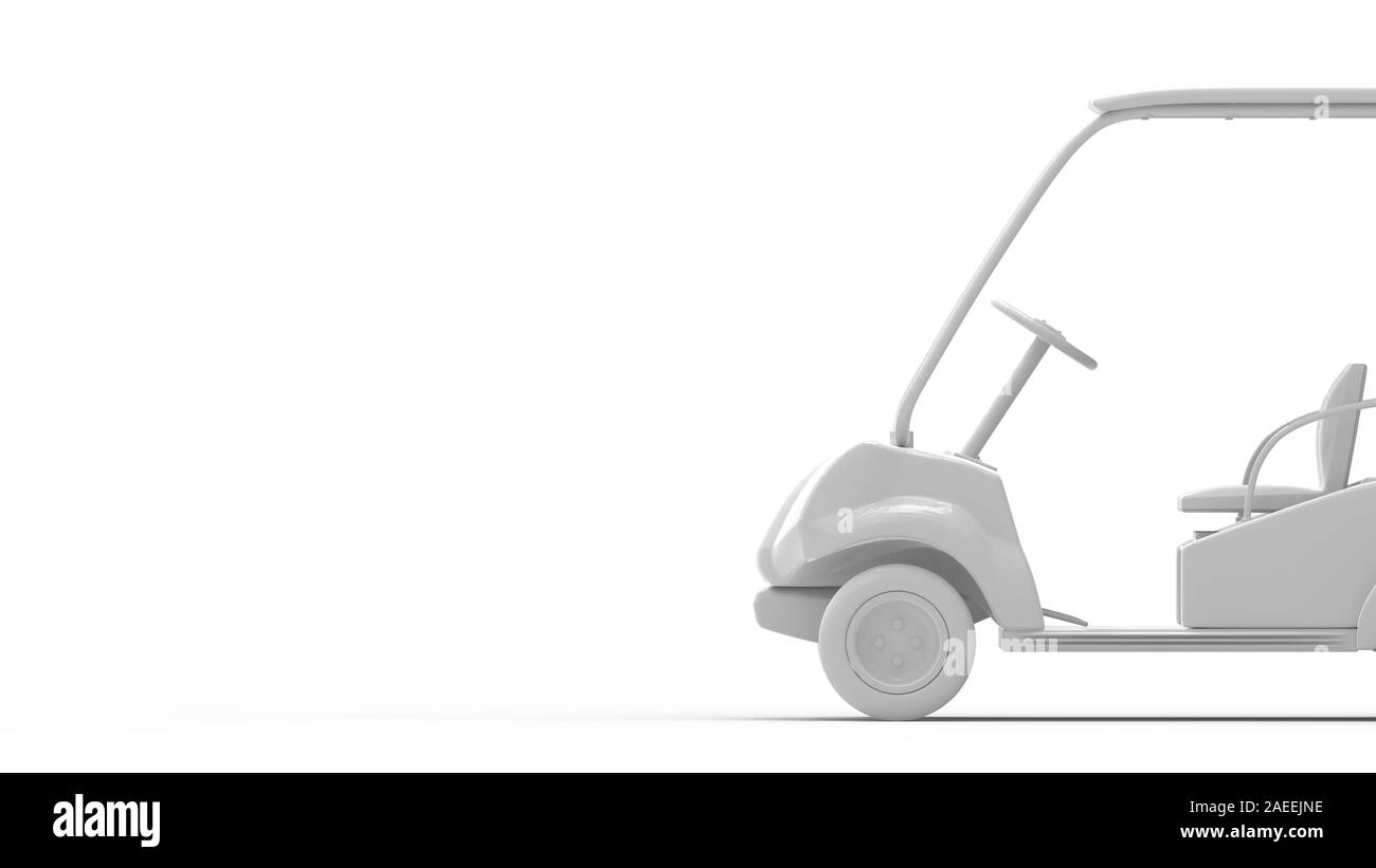 3d rendering of a white golf cart isolated in a studio background Stock ...