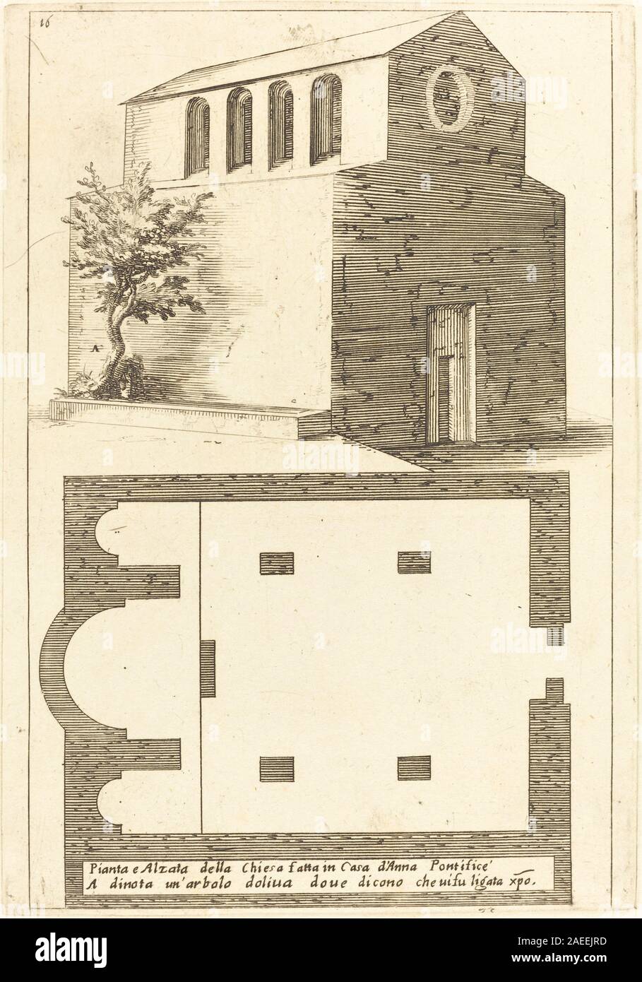 Plan and Elevation of the Church near the House of Annas, 1619, is an ...