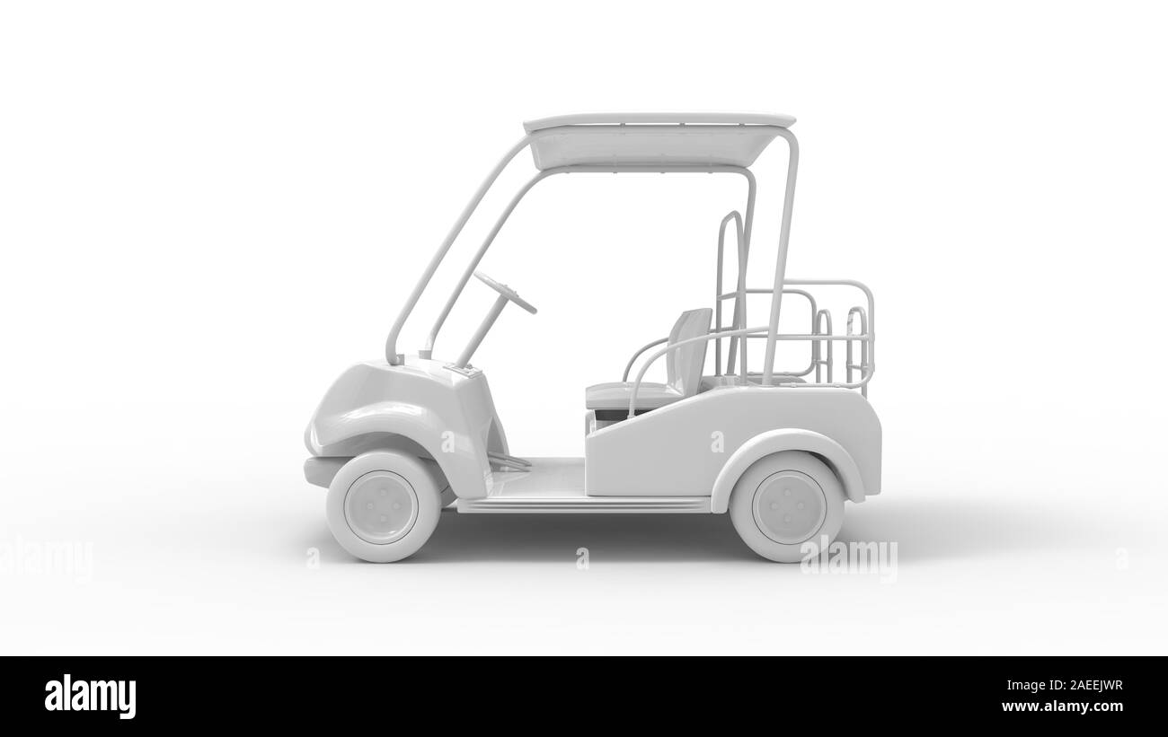 3d rendering of a white golf cart isolated in a studio background Stock ...