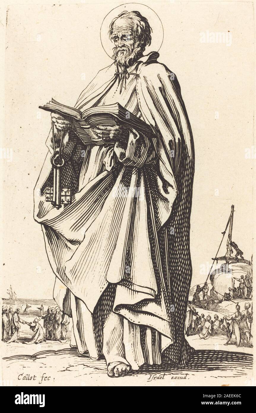 An etching by Jacques Callot depicting Saint Peter, showing gestures ...