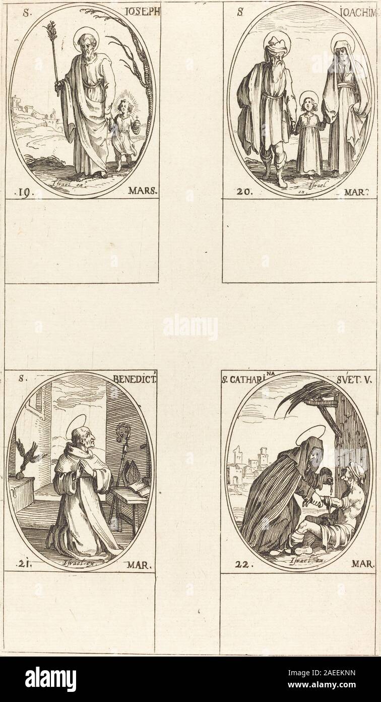 An etching by Jacques Callot depicting St Joseph, St Joachim, St ...