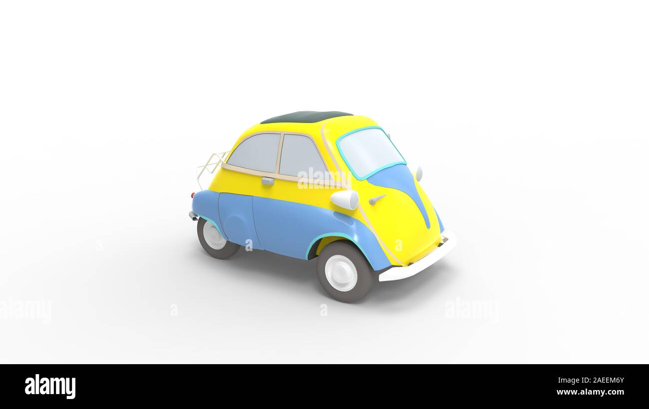3d rendering of a small micro car isolated in studio background Stock ...