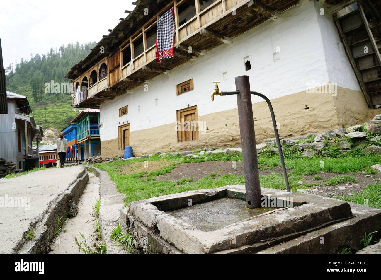 Open water tap, Sarchi Village, Tirthan Valley, Himachal Pradesh, India ...