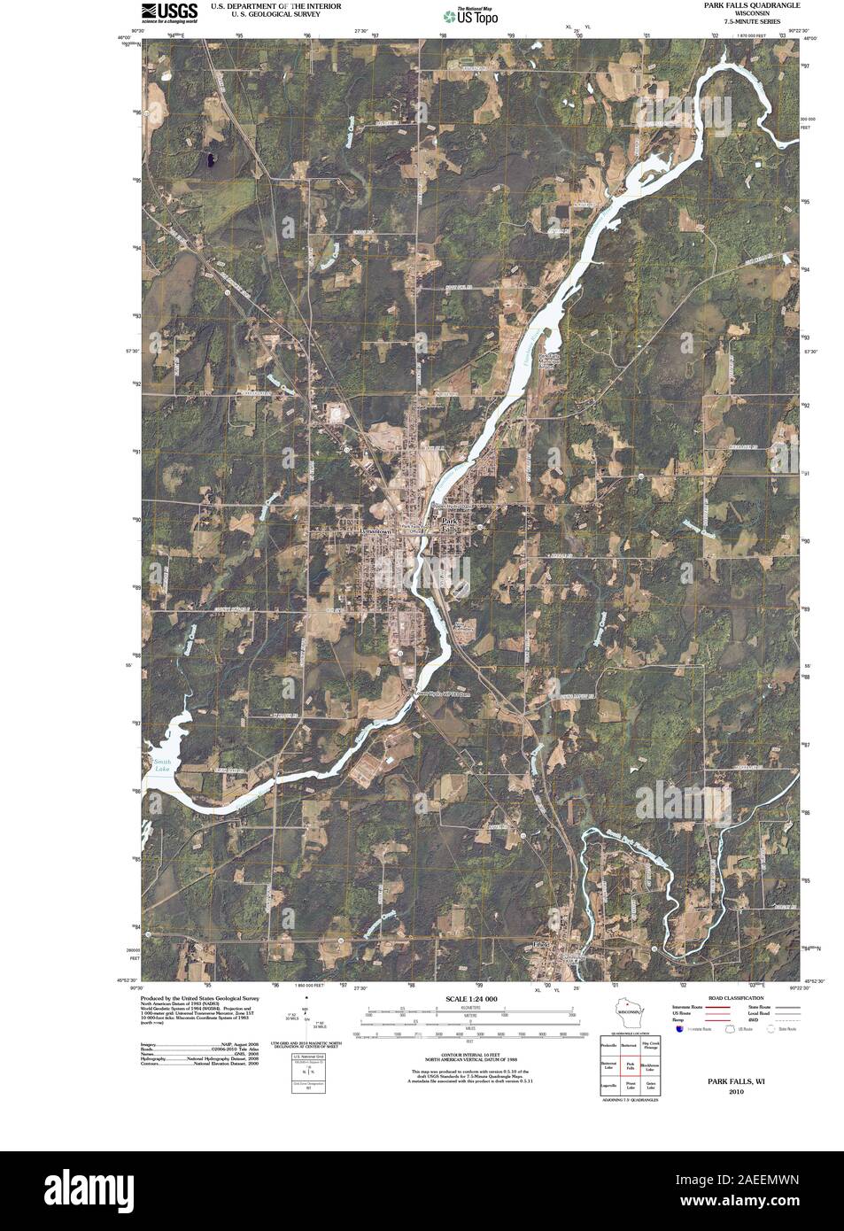 Map of park falls Cut Out Stock Images & Pictures - Alamy