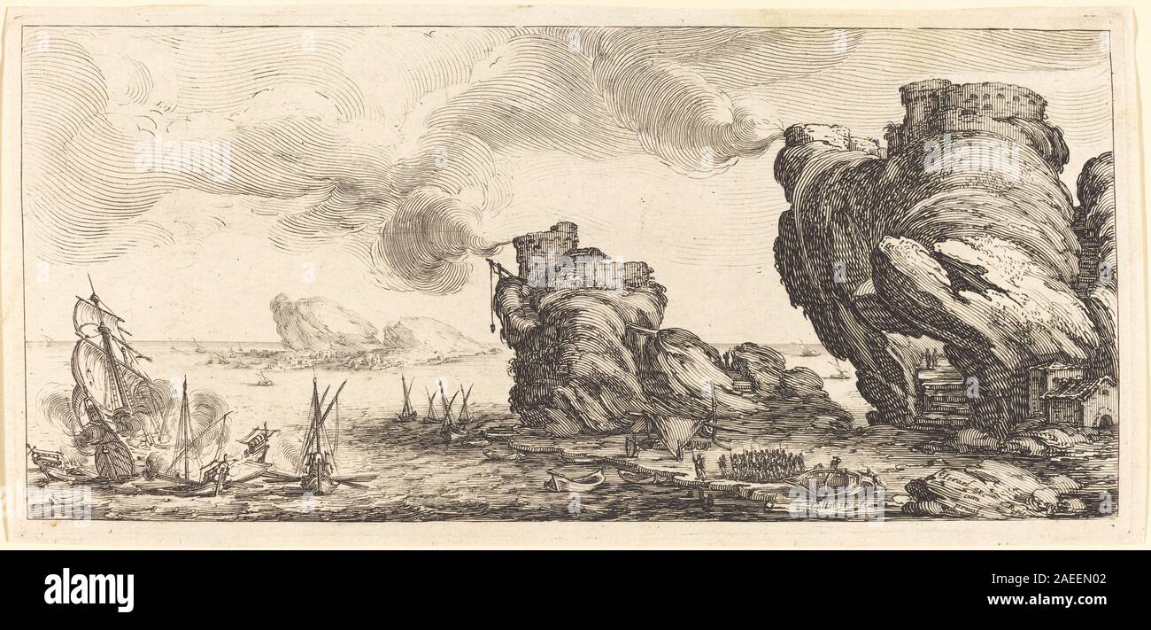 This circa 1630 print by Jacques Callot depicts a naval battle, showing ...