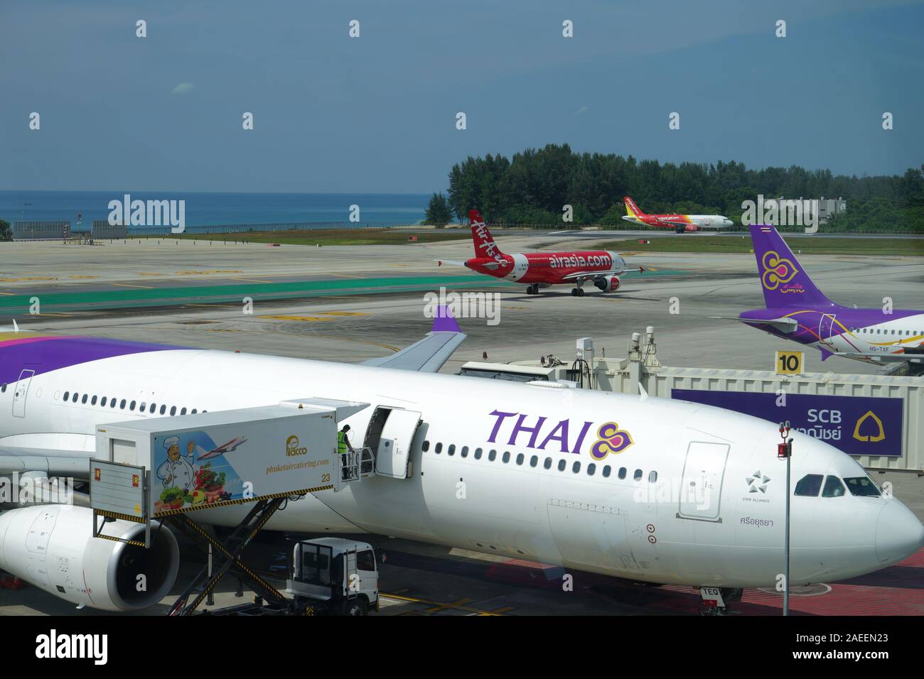 Thai Airways Aircraft, Phuket International Airport, Thailand, Asia ...