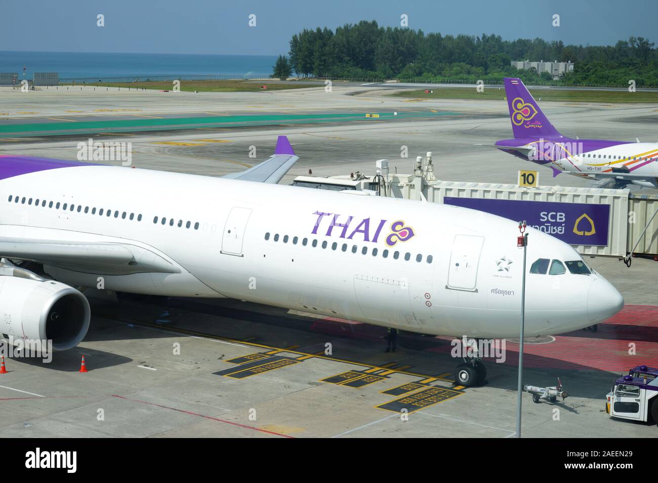 Thai Airways Aircraft, Phuket International Airport, Thailand, Asia ...