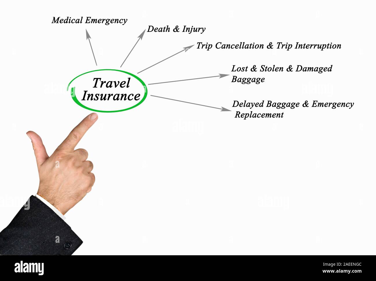 Diagram of Travel Insurance Stock Photo - Alamy