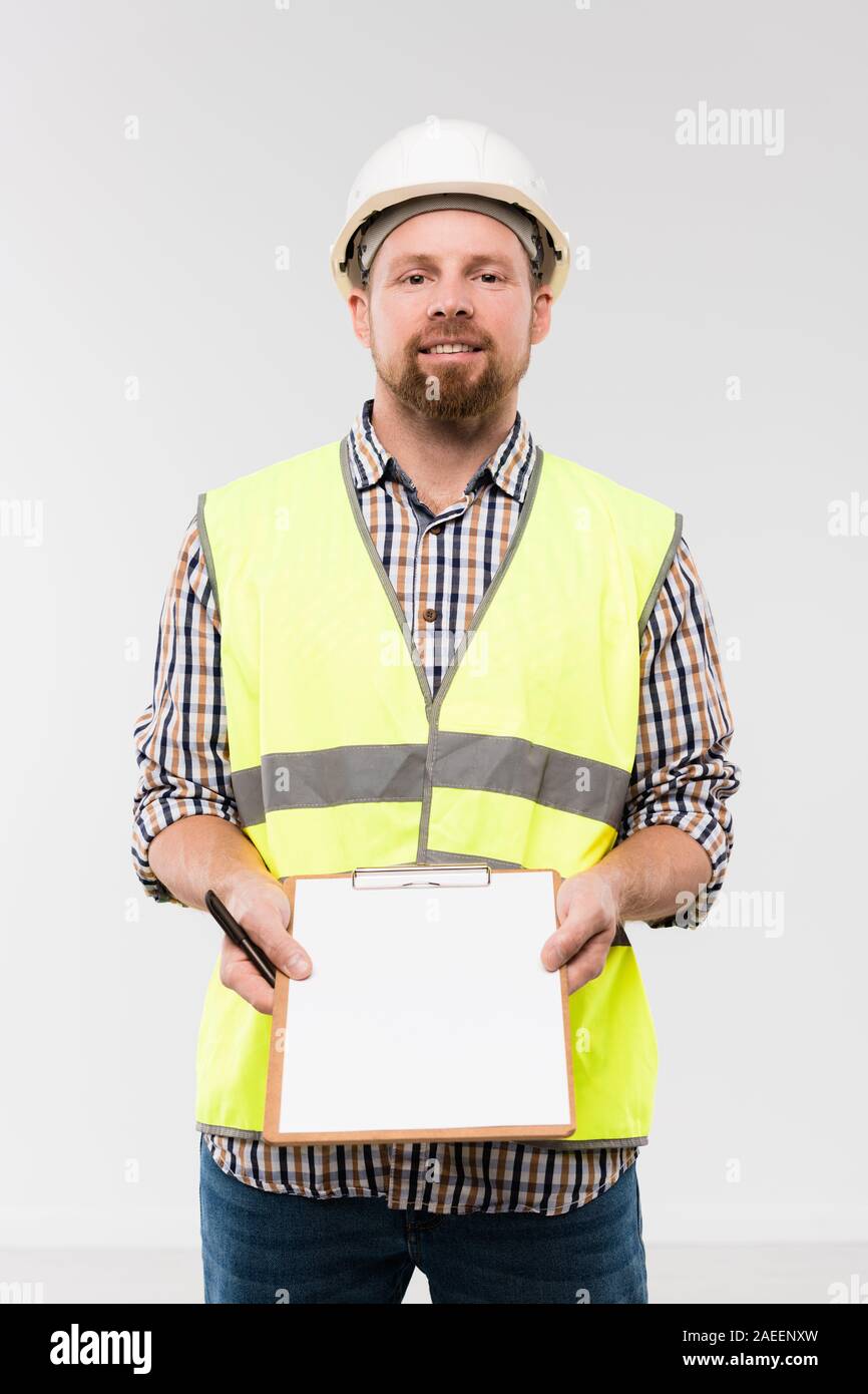 Cheerful young foreman showing architect hi-res stock photography and ...