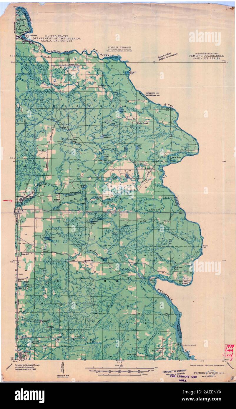 Map of pembine hi-res stock photography and images - Alamy