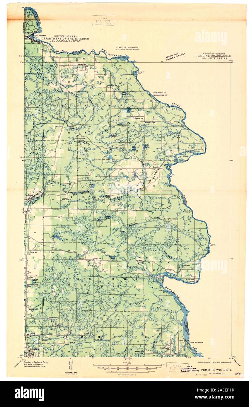 Map of pembine hi-res stock photography and images - Alamy