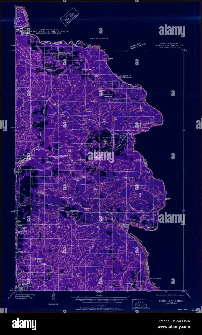 Map of pembine hi-res stock photography and images - Alamy