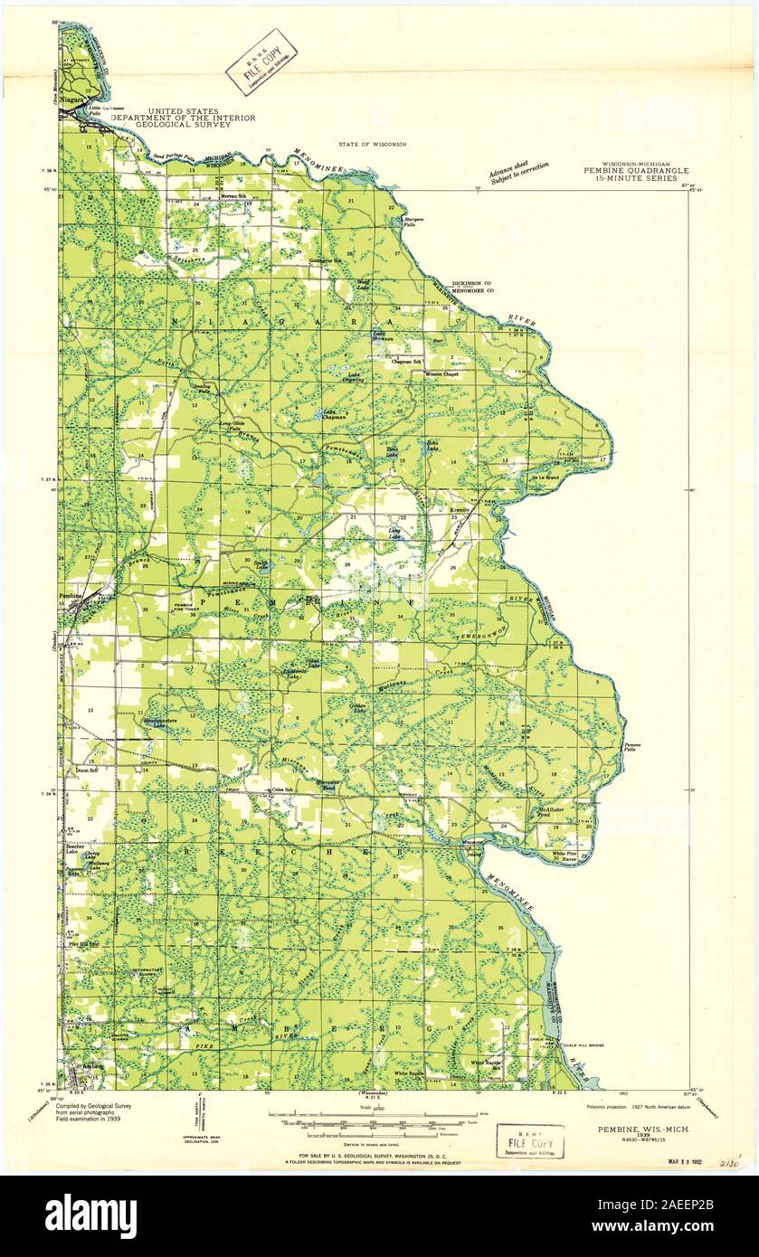 Map of pembine hi-res stock photography and images - Alamy