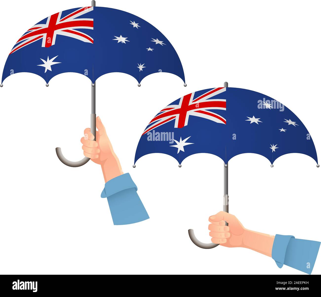 Australia flag umbrella. Social security concept. National flag of ...