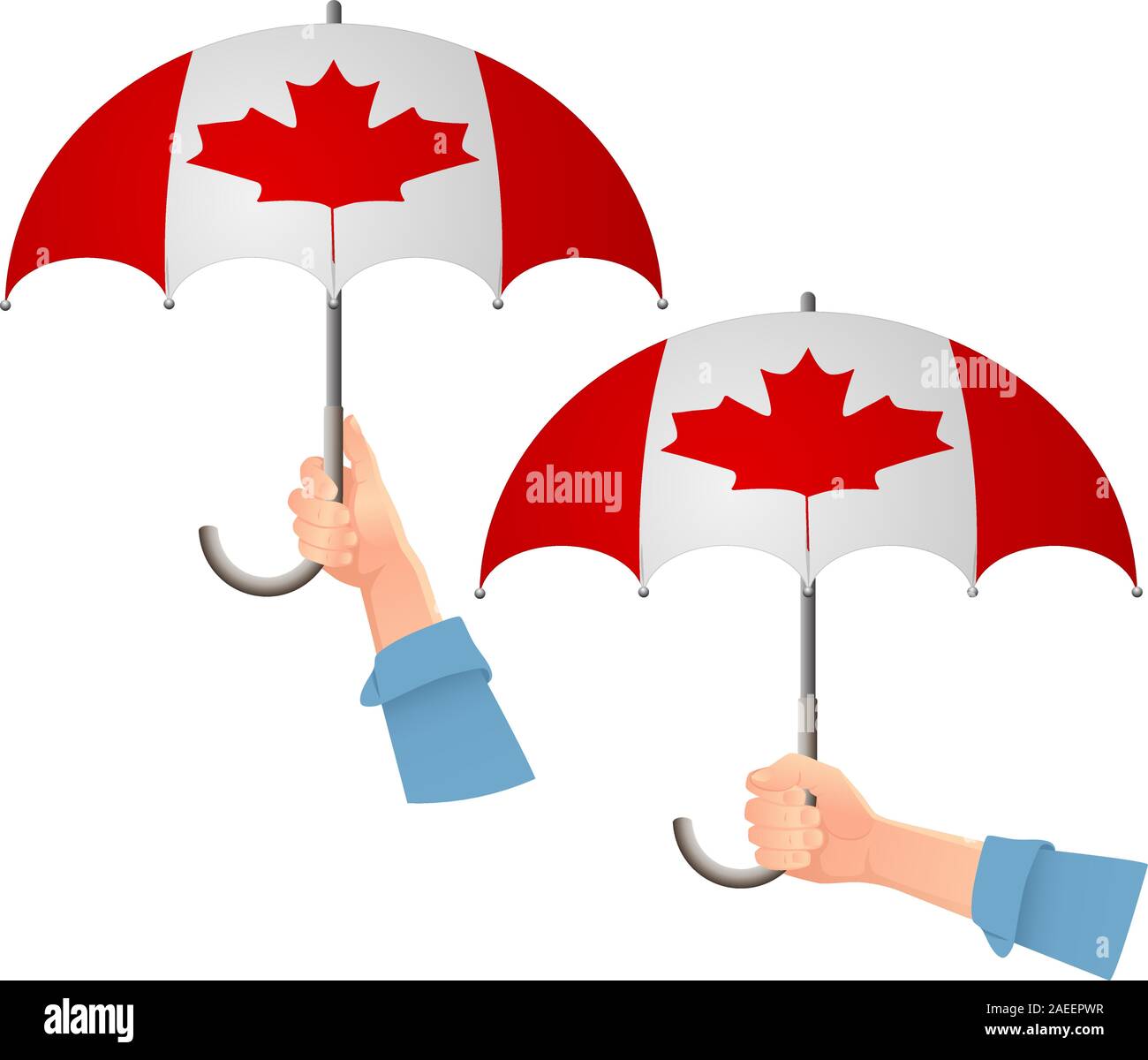 Canada flag umbrella. Social security concept. National flag of Canada ...