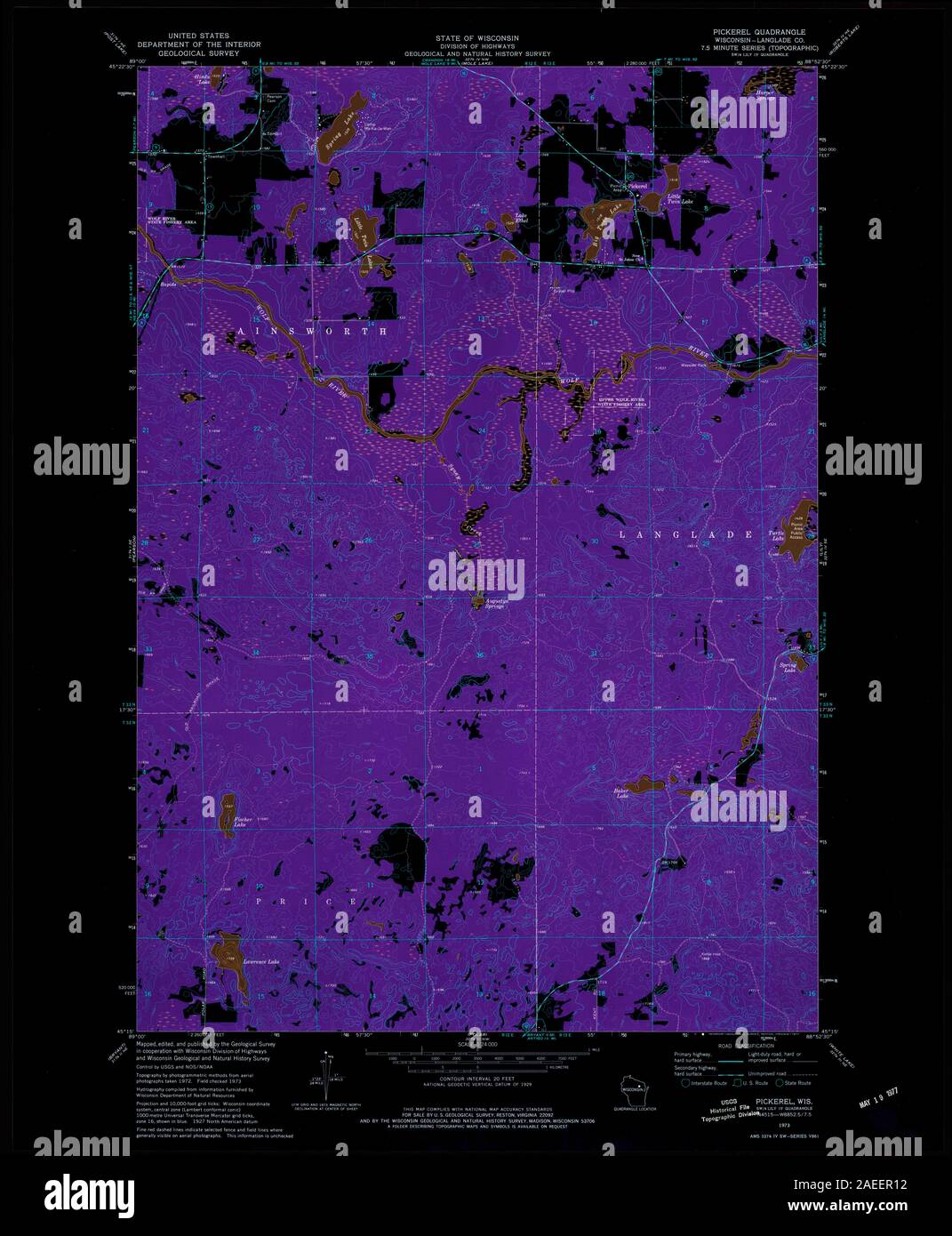 WI Pickerel 800518 1973 24000 Inverted Restoration Stock Photo - Alamy