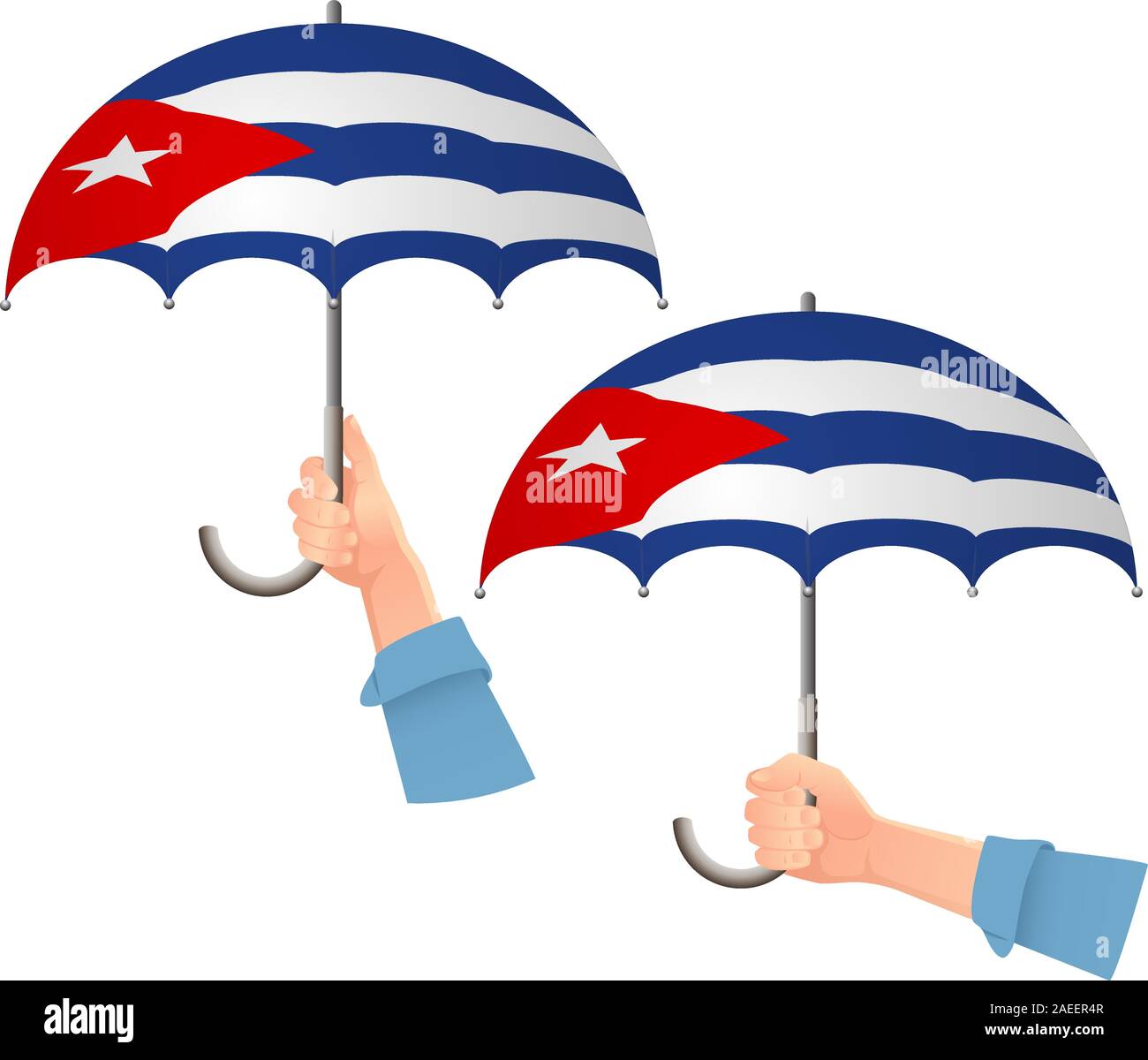 Cuba flag umbrella. Social security concept. National flag of Cuba ...