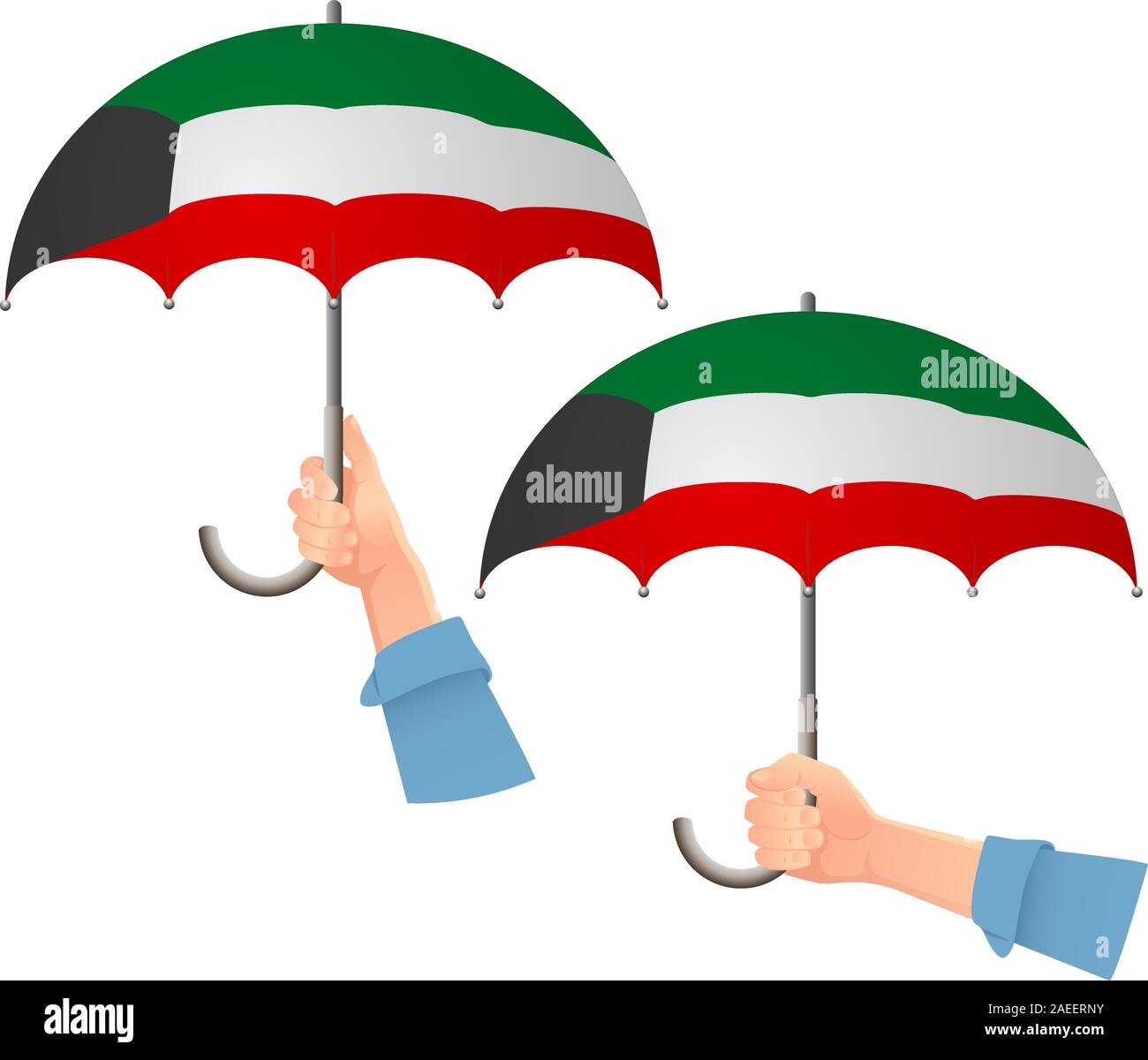 kuwait flag umbrella. Social security concept. National flag of Kuwait ...