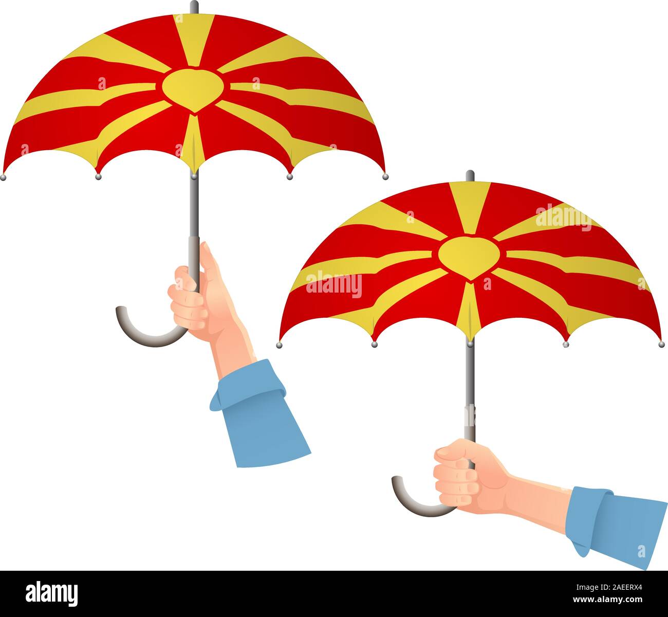 Macedonia flag umbrella. Social security concept. National flag of ...