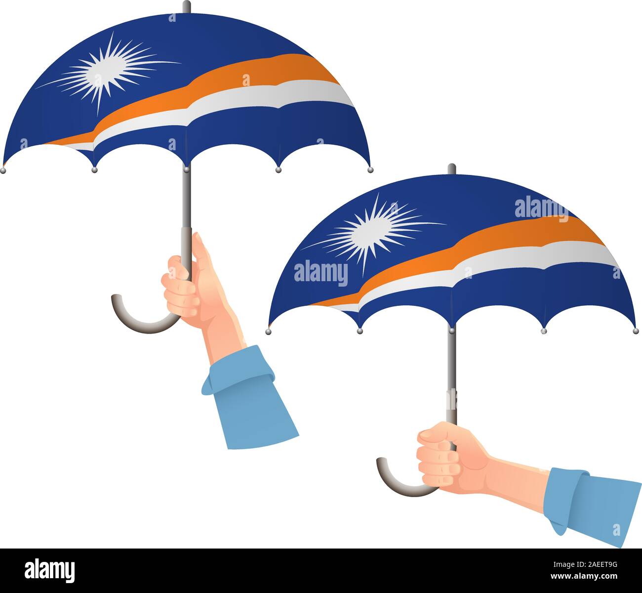 Marshall Islands flag umbrella. Social security concept. National flag ...